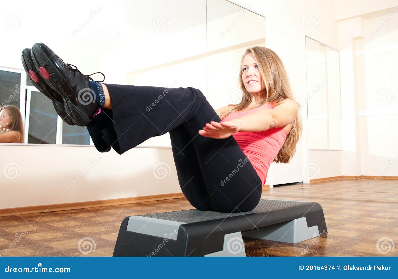 Young Woman Making Exercise in Gym Stock Photo - Image of activity ...