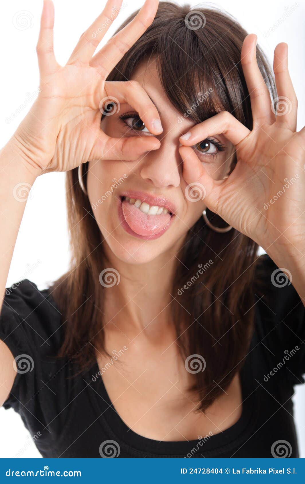 Young woman making a face stock photo. Image of playful - 24728404