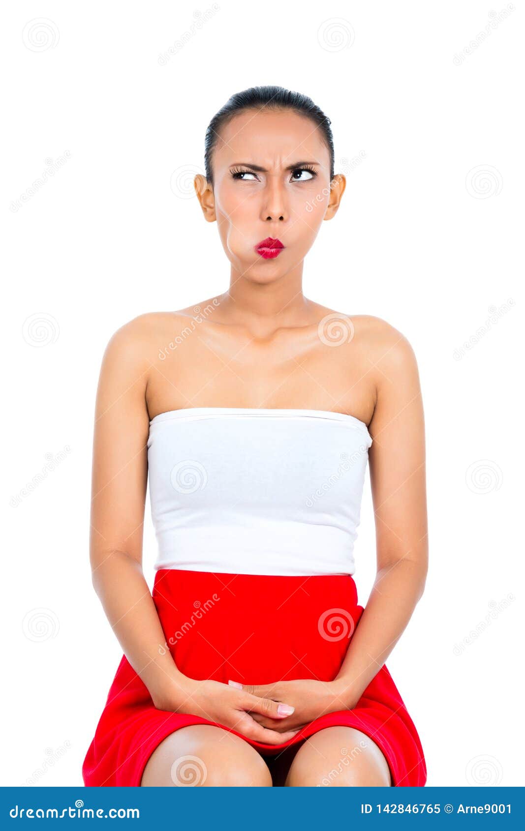 Young Woman Making Funny Face Stock Image - Image of isolated, bending ... Young Woman Making Funny Face Stock Image - Image of isolated, bending ...