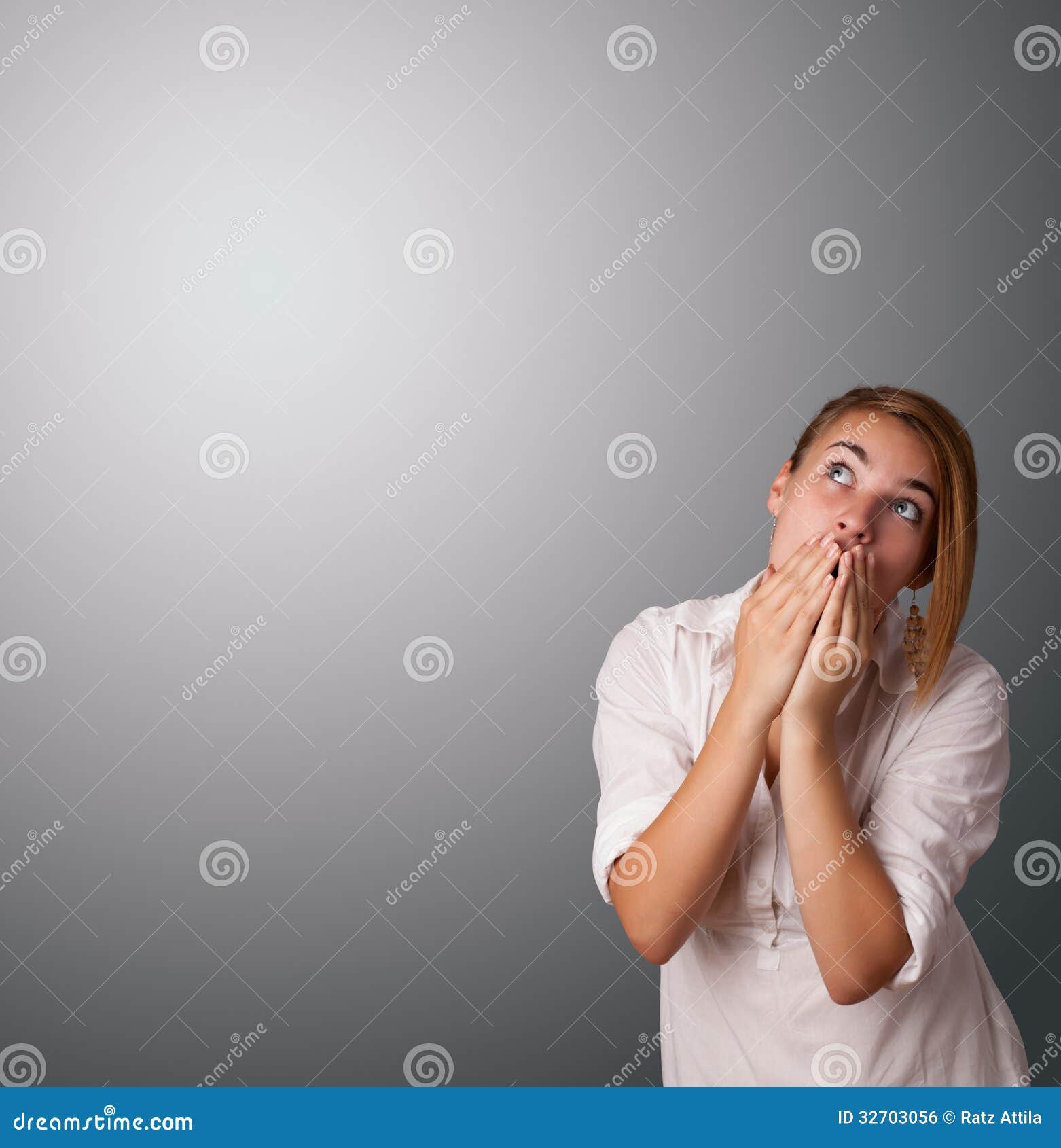 Young Woman Making Gestures Stock Photo - Image of happy, concept: 32703056