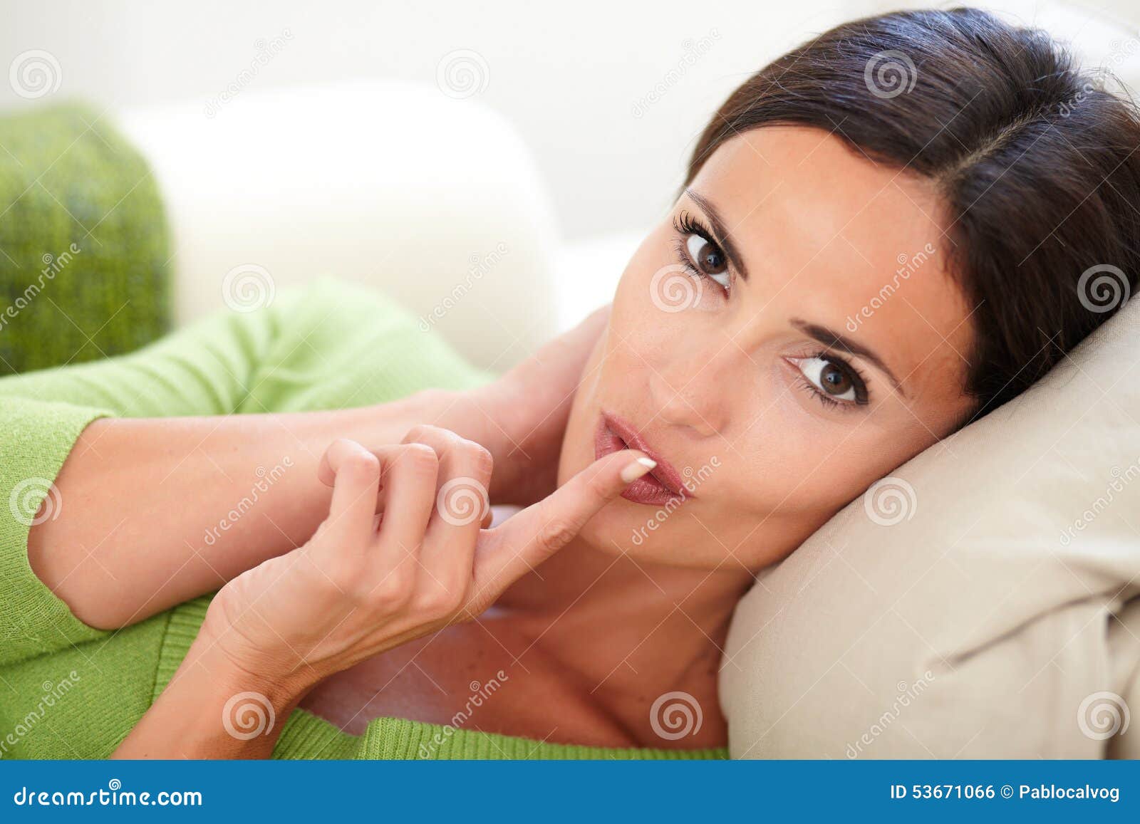 Young Woman Making a Keep Quiet Gesture Stock Photo - Image of head ...