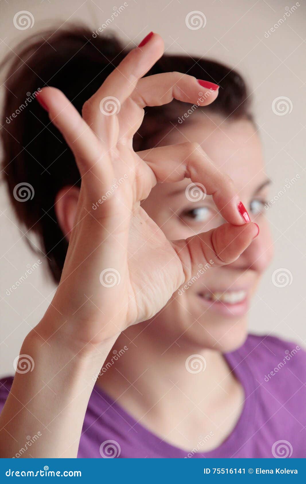 Young woman making OK sign stock image. Image of perfect - 75516141