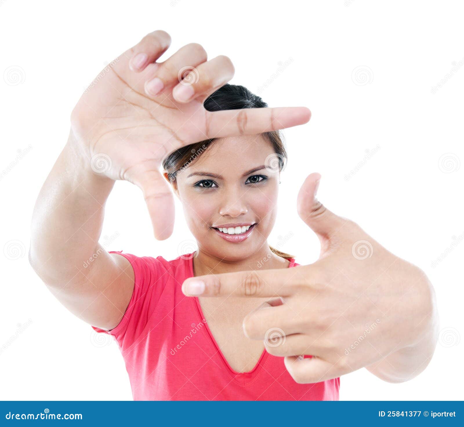 Young Woman Making Picture Frame Gesture Stock Image - Image of ...