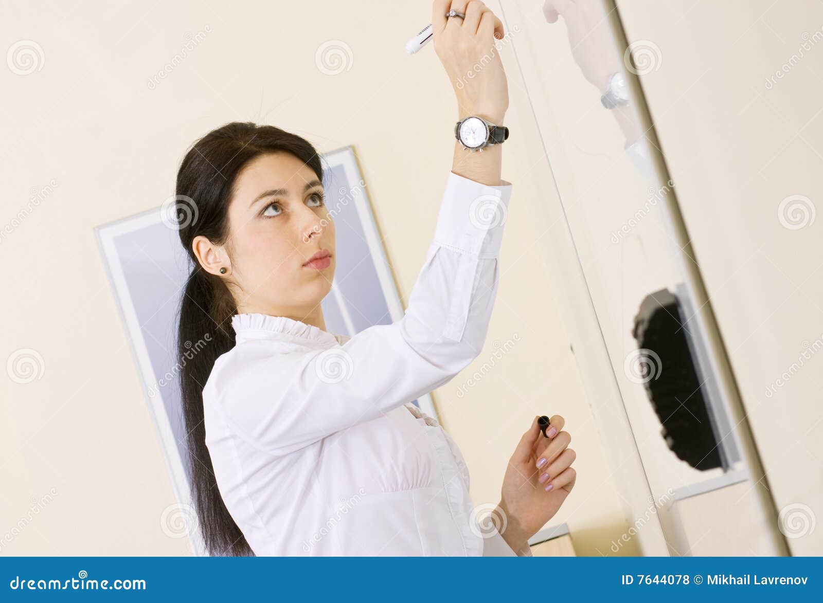 Young Woman Making Presentation Stock Photo - Image of black ...