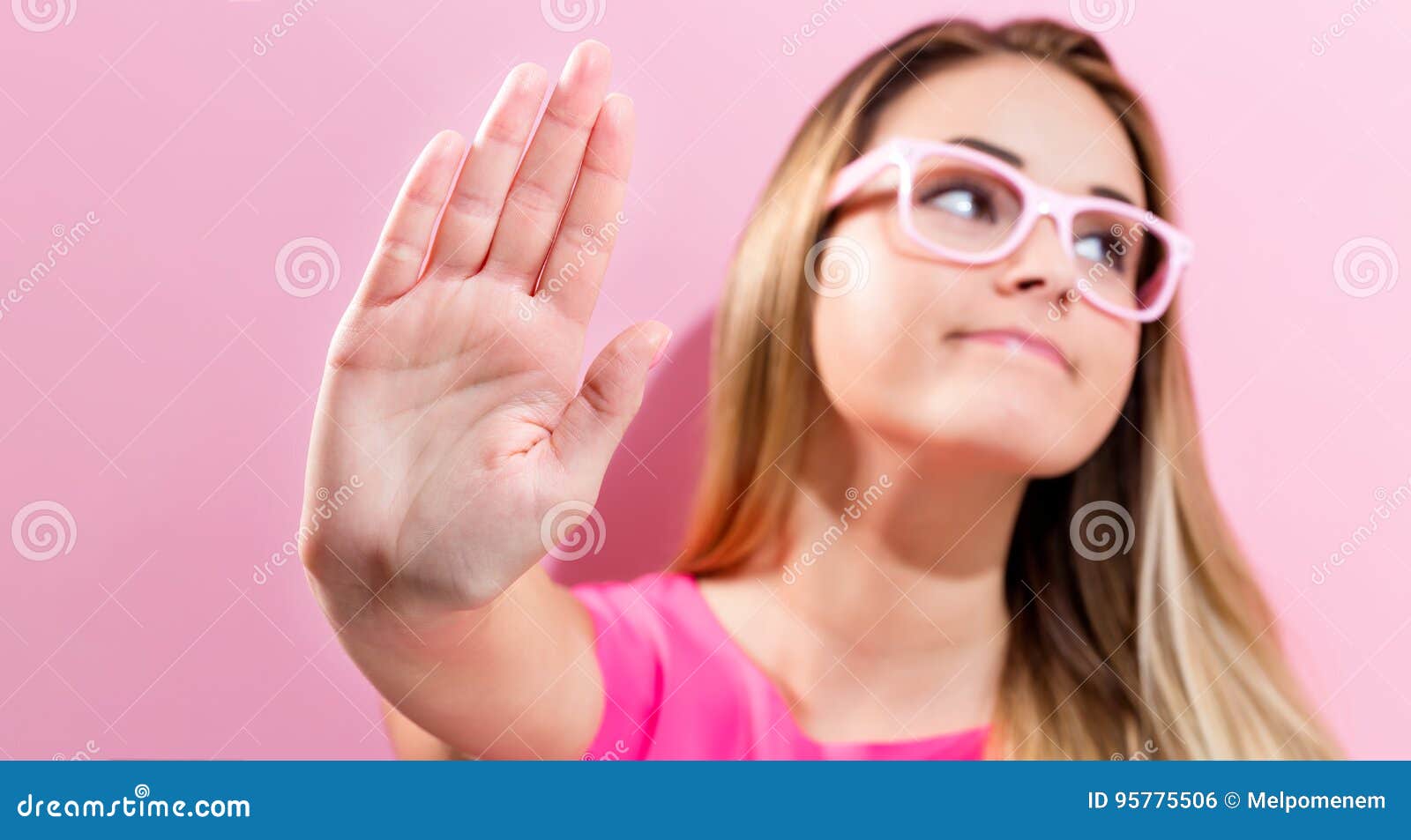 Young Woman Making a Rejection Pose Stock Photo - Image of adult ...