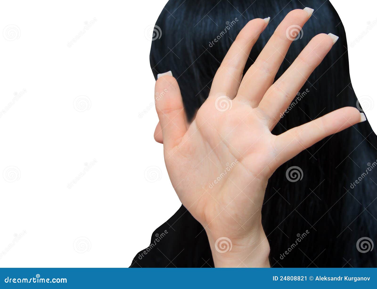 Young Woman Making Stop Gesture Stock Image - Image of face, push: 24808821