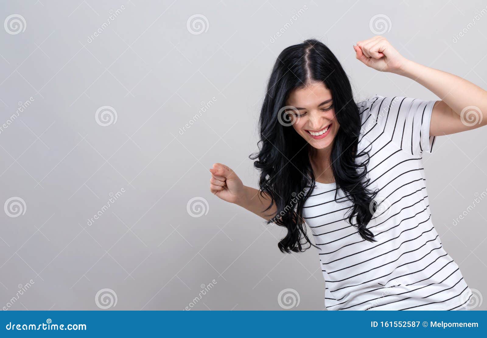 Young Woman Making a Yay Gesture Stock Image - Image of adult, person ...