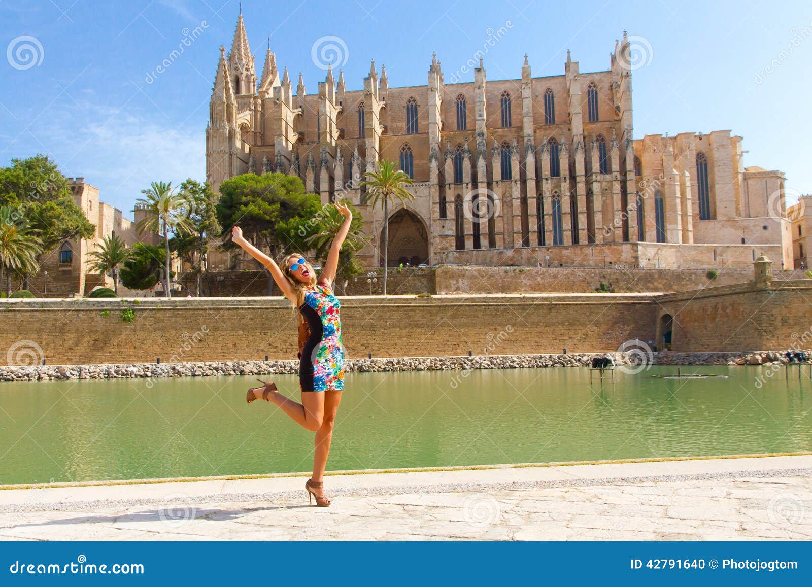 Young woman on Mallorca stock photo. Image of female - 42791640