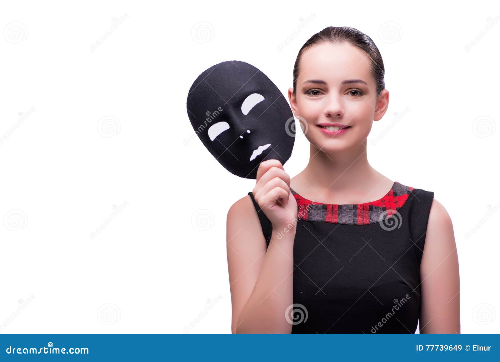 The Young Woman with Mask Isolated on White Stock Image - Image of ...