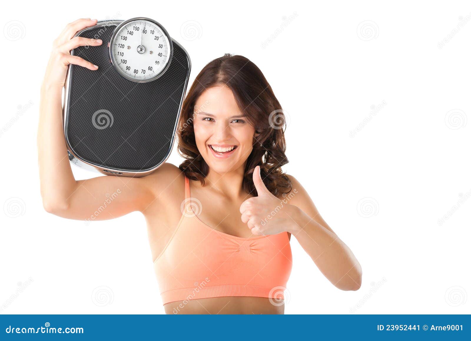 Young Woman with Measuring Scale Stock Image - Image of caucasian ...