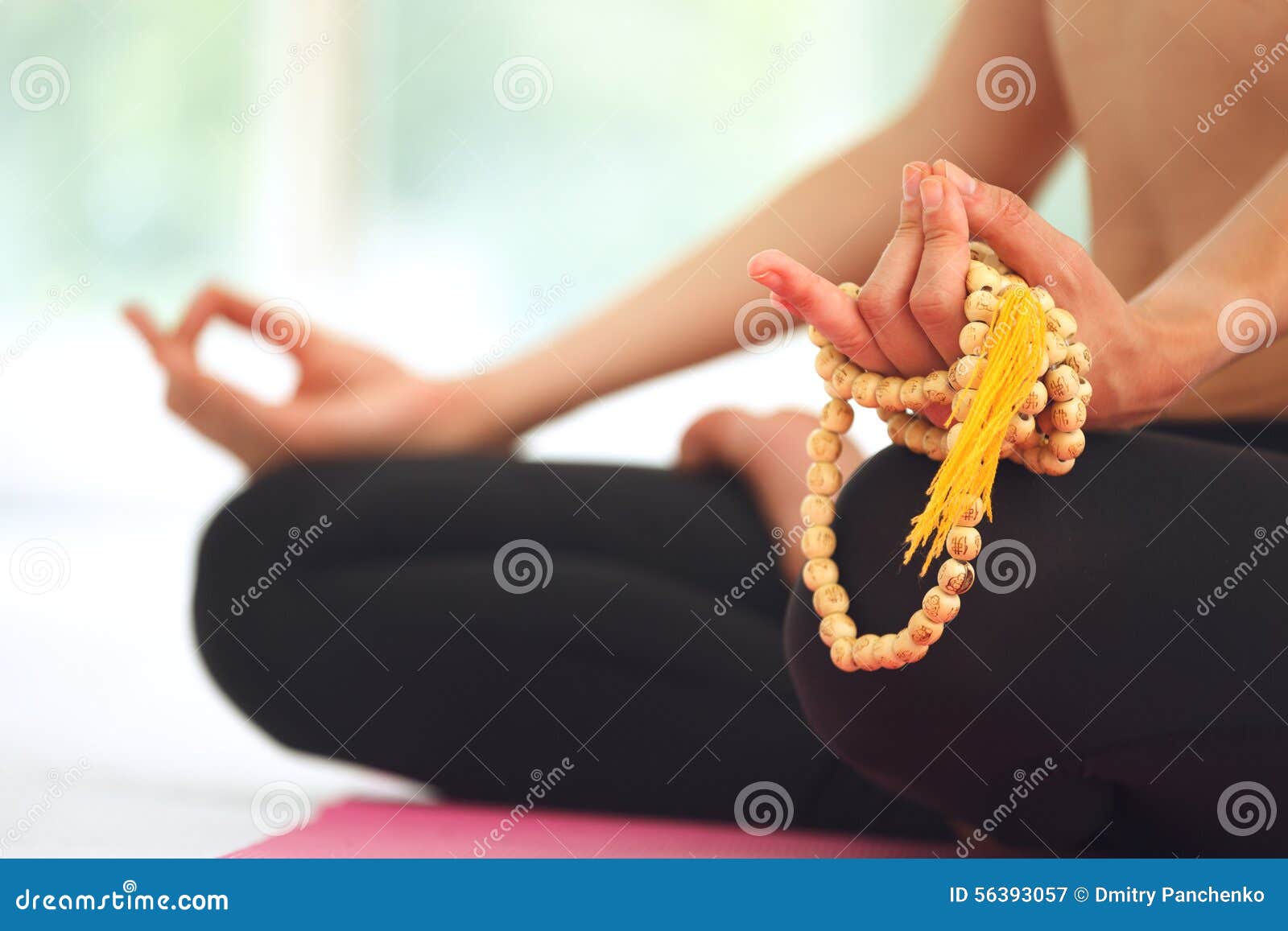 Young Woman Meditating in Lotus Pose. Stock Image - Image of buddhist ...