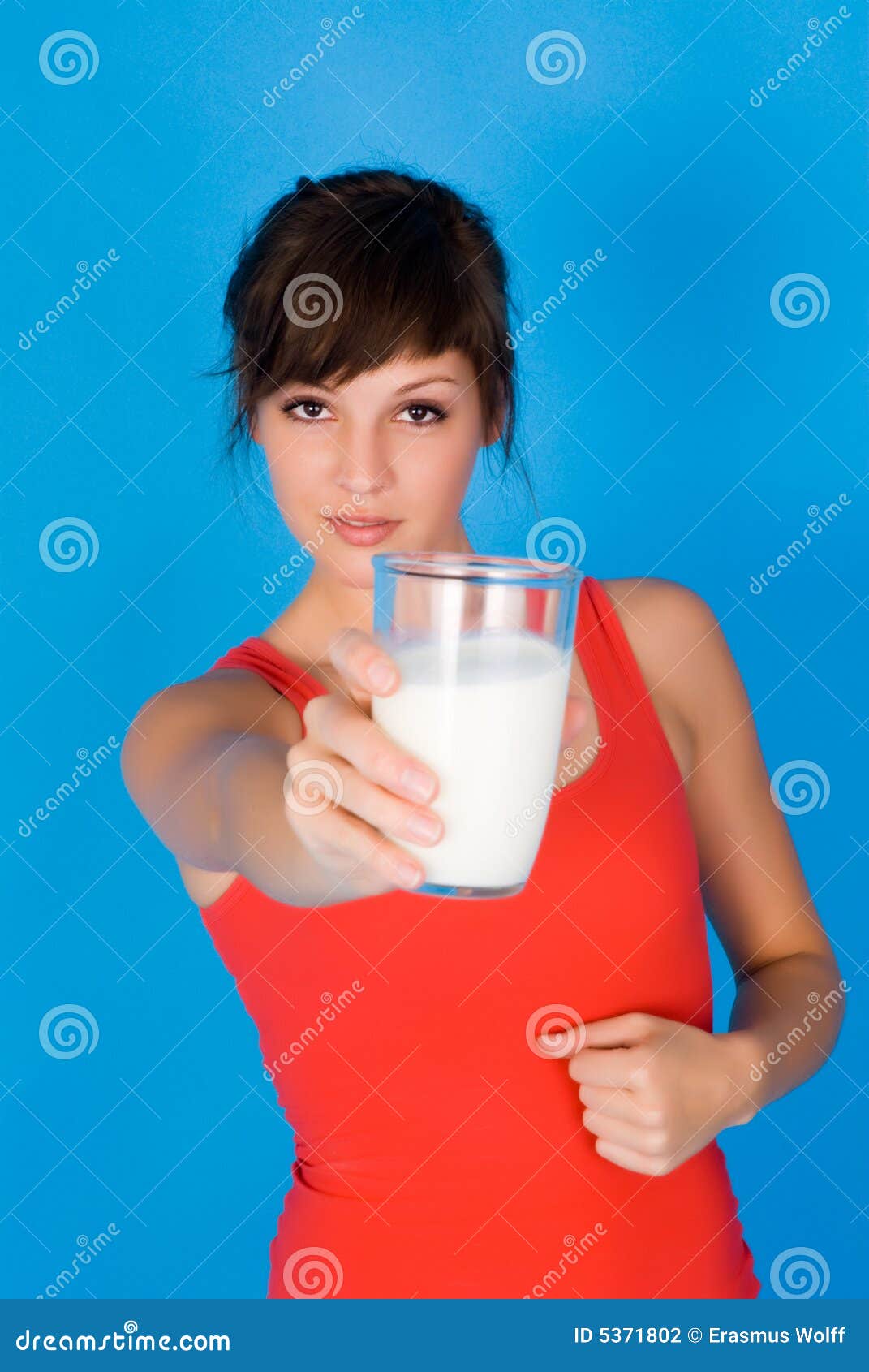 Young woman with milk stock photo. Image of milk, women - 5371802