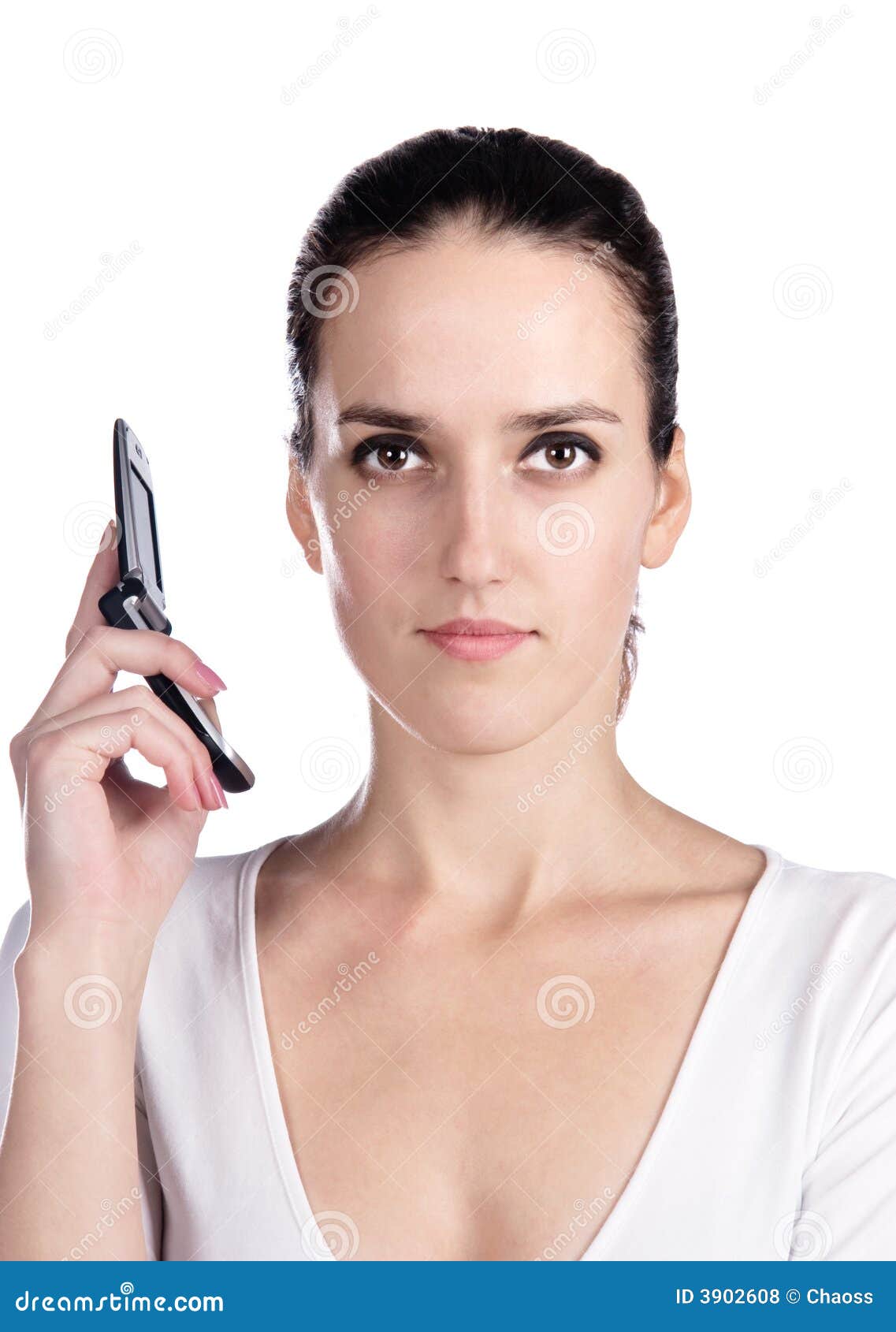 Young Woman with Mobile Phone Stock Photo - Image of listening ...