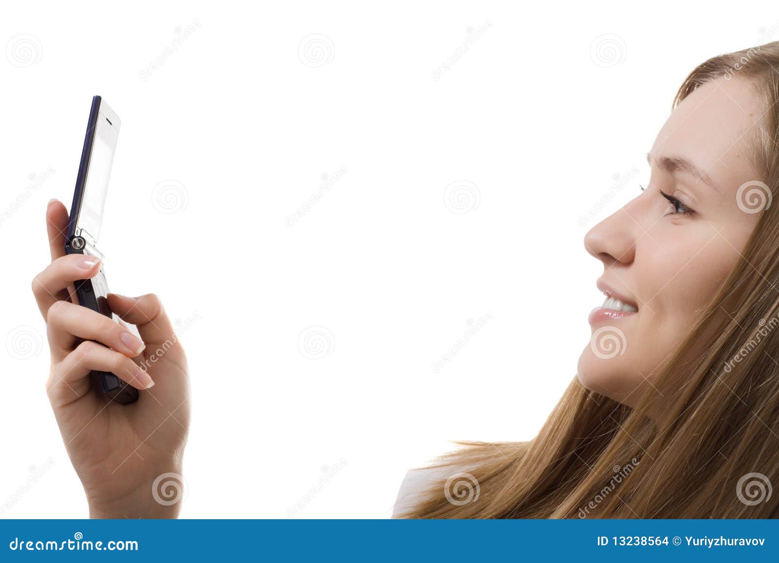 Young Woman with Mobile Phone Smile Stock Photo - Image of beautiful ...
