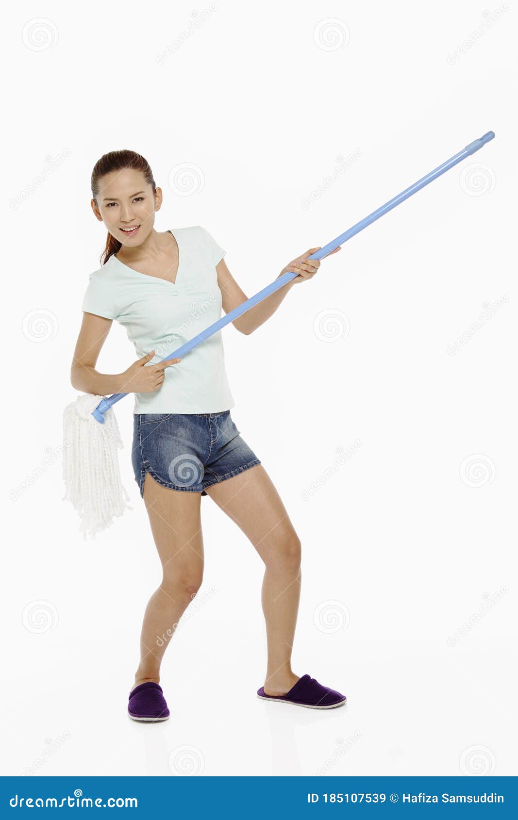 Young woman mopping stock image. Image of full, ethnicity - 185107539