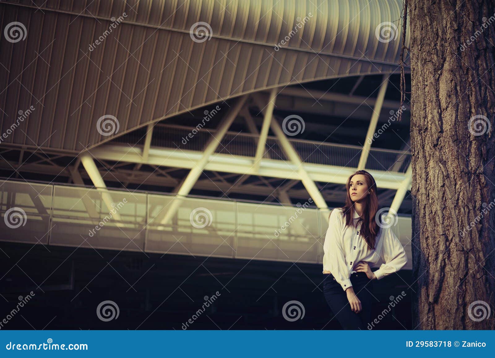 Young Woman Near the Bridge Stock Photo - Image of face, female: 29583718