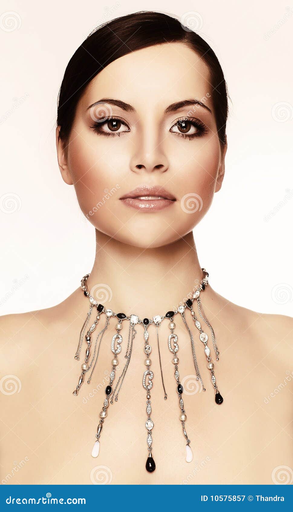 Young woman with necklace stock image. Image of eyes - 10575857