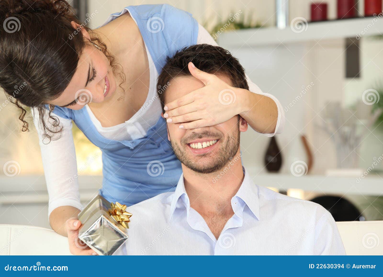 Young Woman Offering Surprise-gift Stock Photo - Image of female ...
