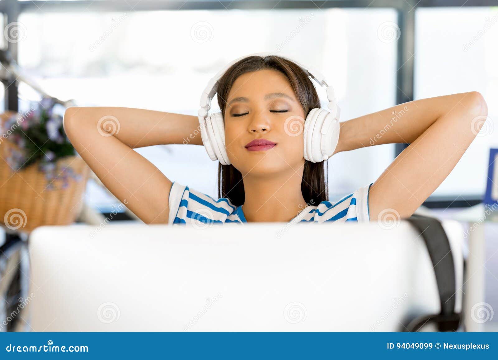 Young woman in office stock image. Image of entertainment - 94049099