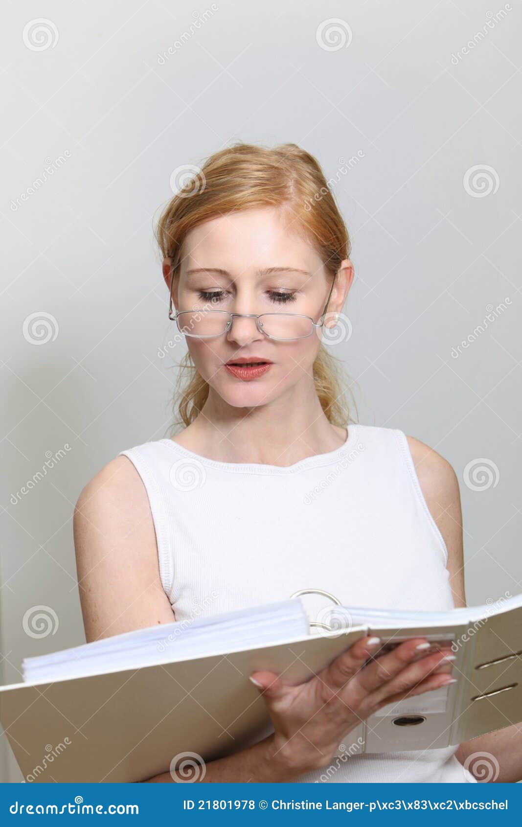 Young Woman in the Office Look into Their Files Stock Photo - Image of ...