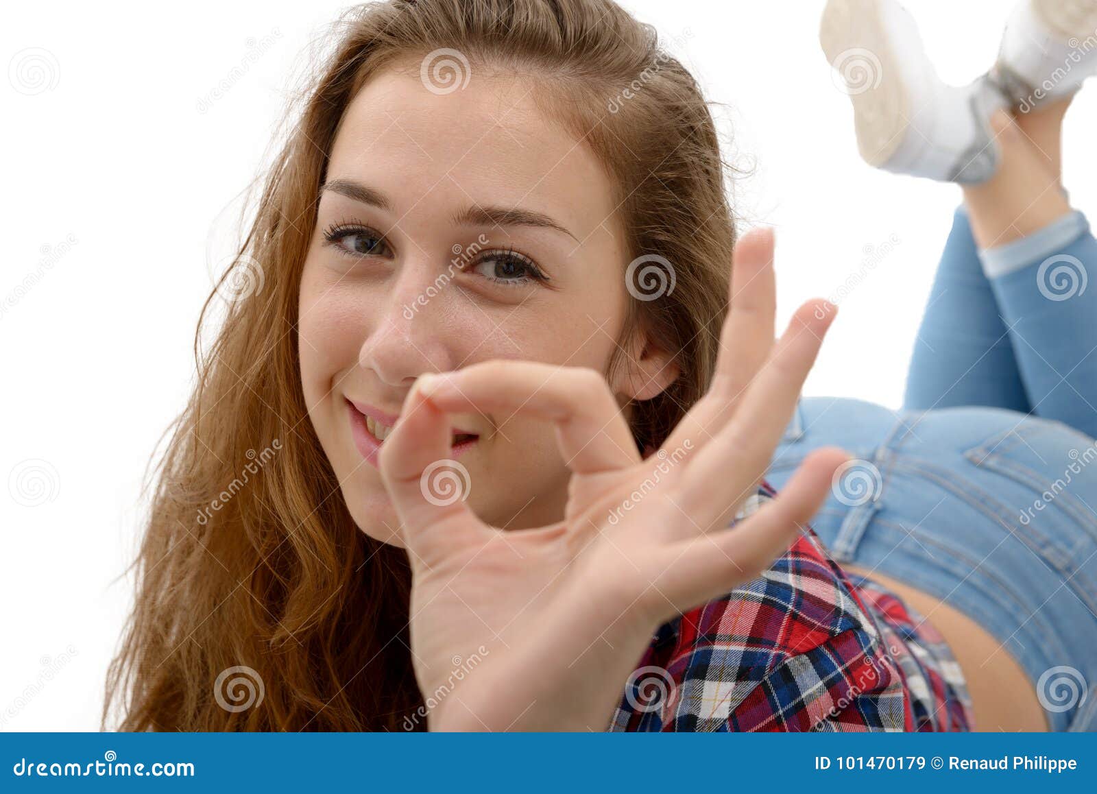 Young Woman with Ok Sign Gesture Stock Image - Image of casual ... Young Woman with Ok Sign Gesture Stock Image - Image of casual ...