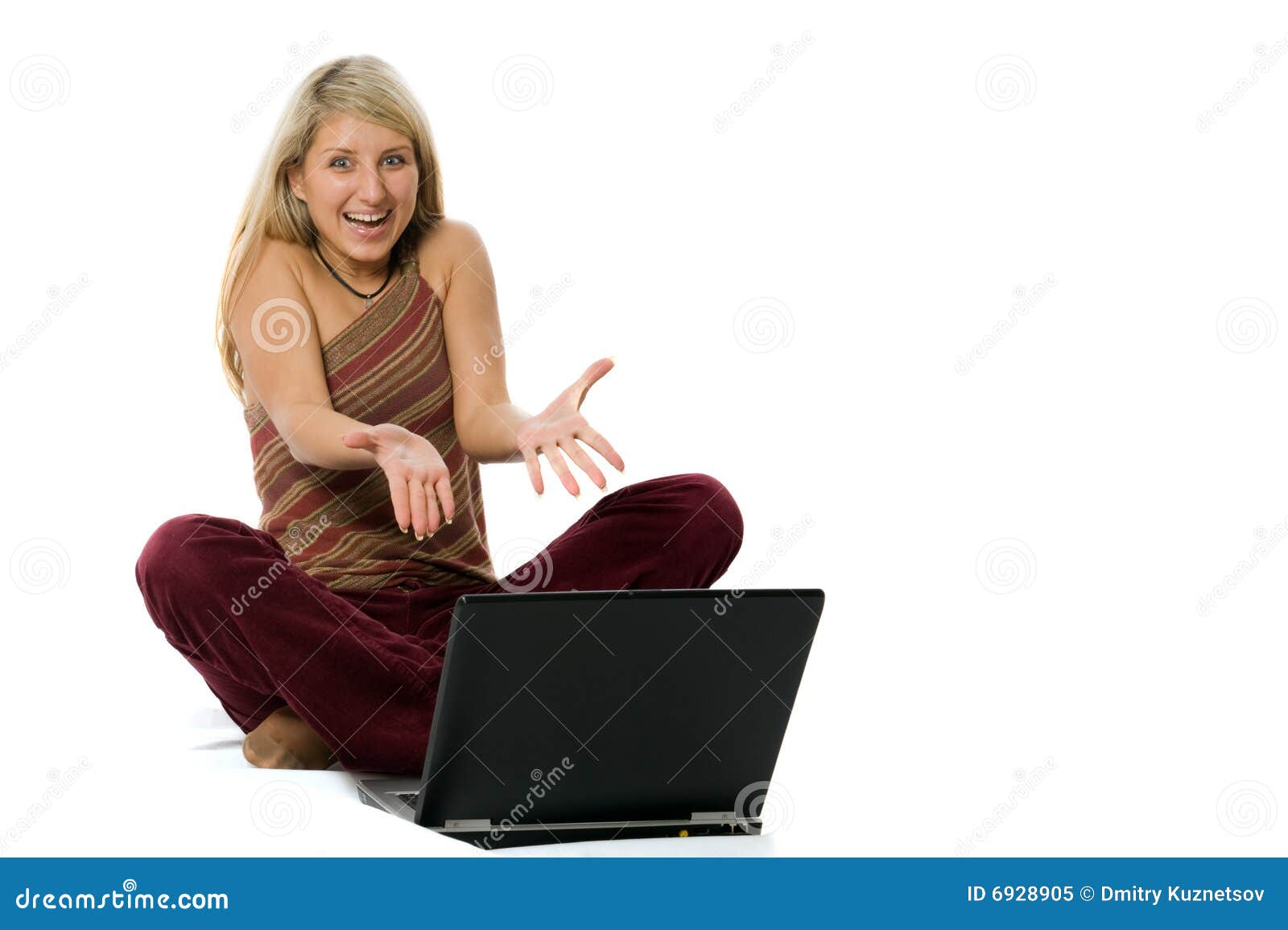Young Woman Online Misunderstanding Stock Image - Image of hand ...