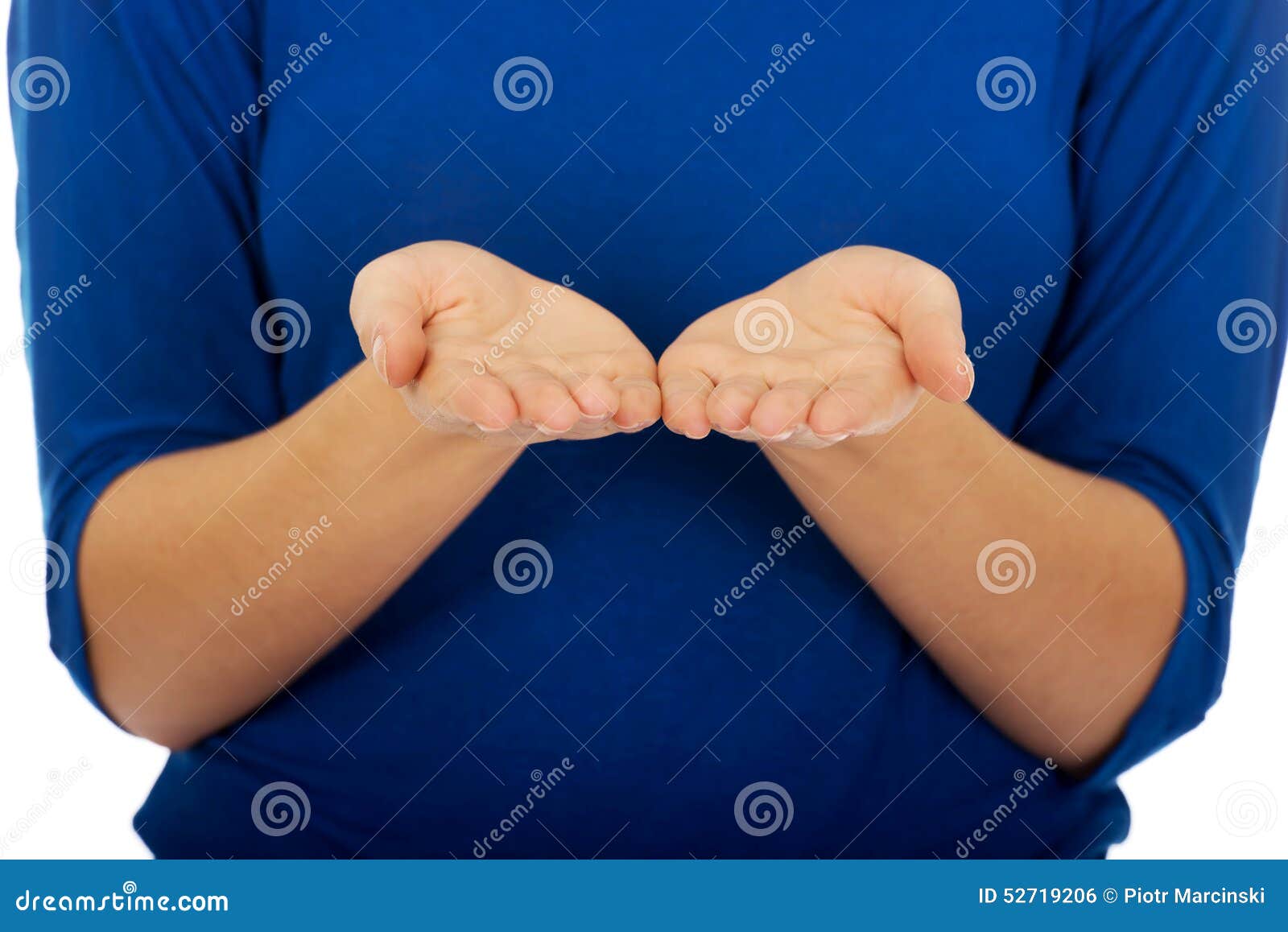 Young Woman with Open Hands. Stock Photo - Image of european ...