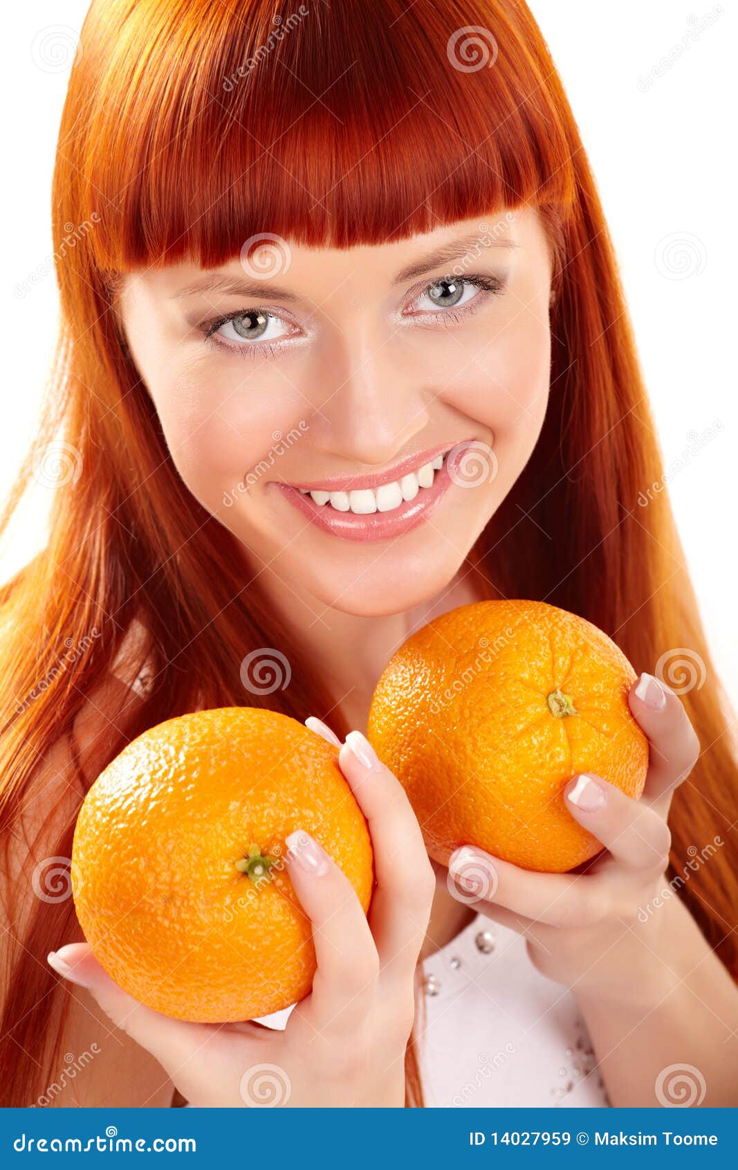Young woman with oranges stock image. Image of female - 14027959