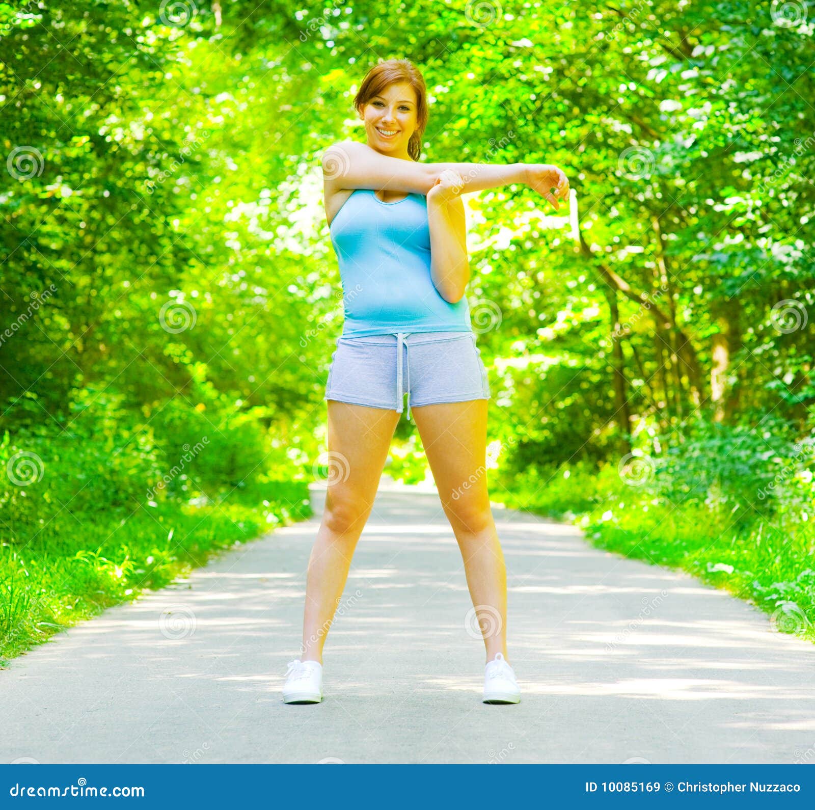 Young Woman Outdoor Workout Stock Image - Image of caucasian, athlete ...