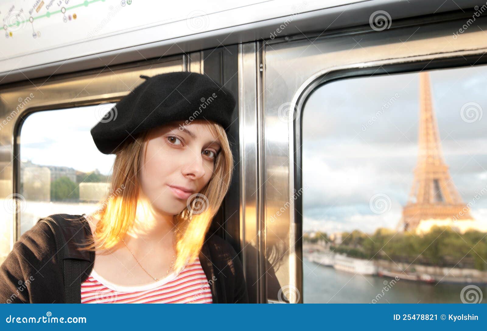 Young Woman in Paris Metro. Stock Image - Image of parisian, female ...