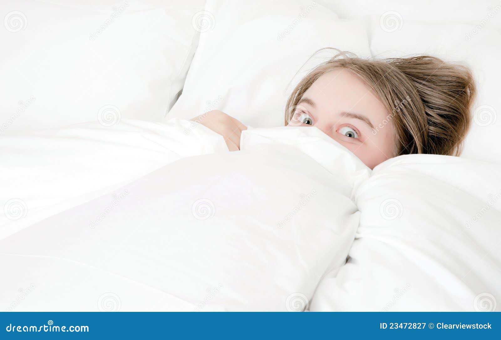 Young woman peeking out stock image. Image of covers - 23472827