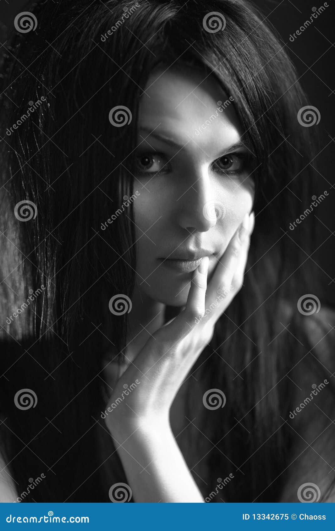Young Woman Pensive Portrait Stock Image - Image of looking, beauty ...