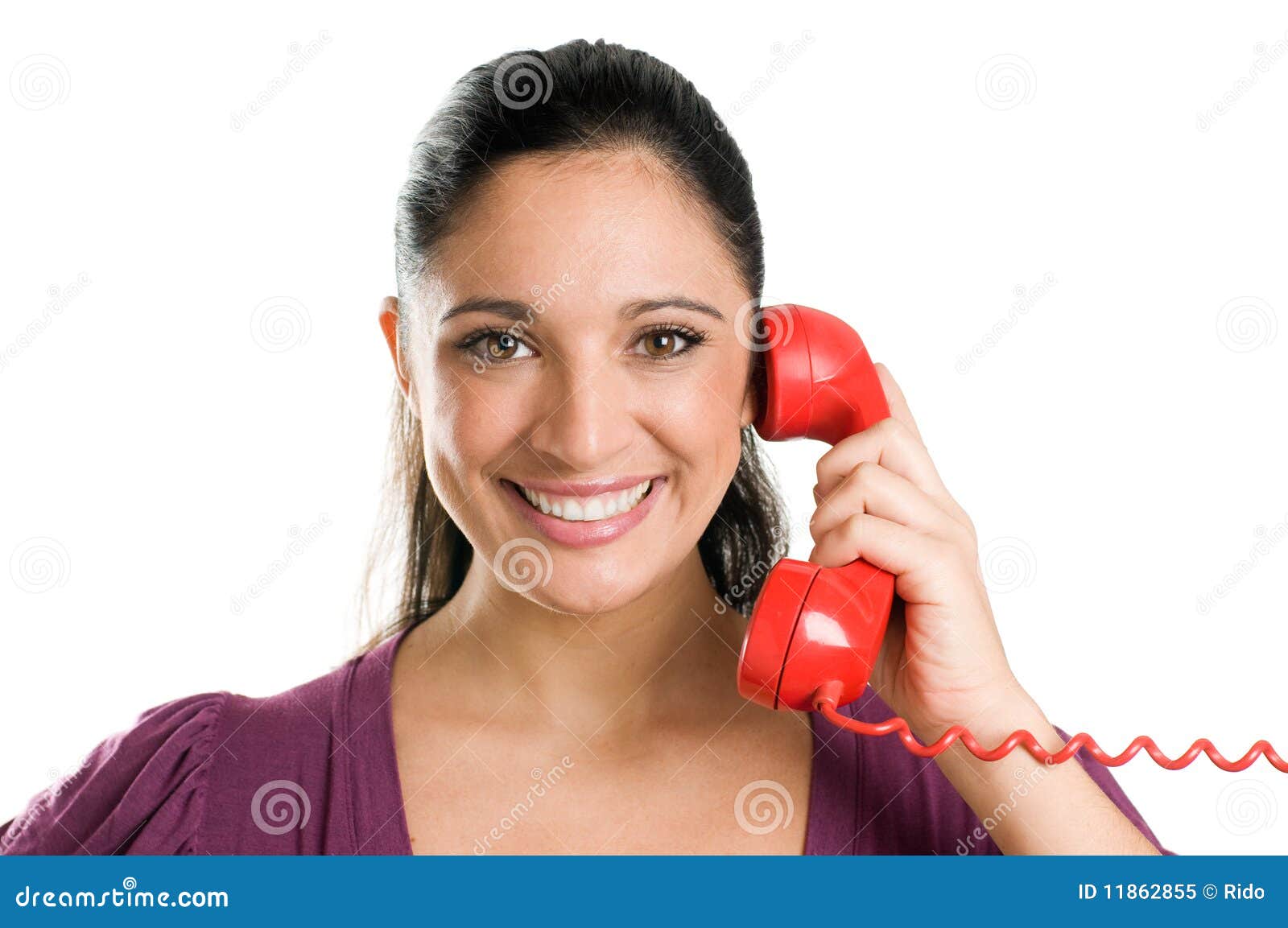 Young Woman during a Phone Call Stock Image - Image of female, casual ...
