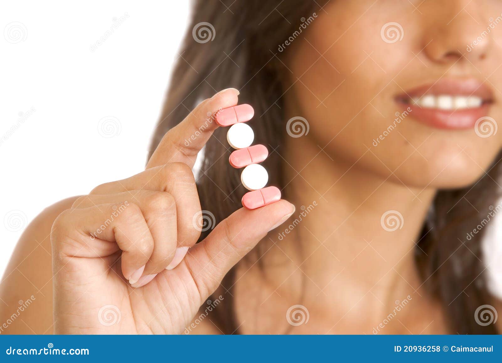 Young woman with pills stock photo. Image of look, disease - 20936258