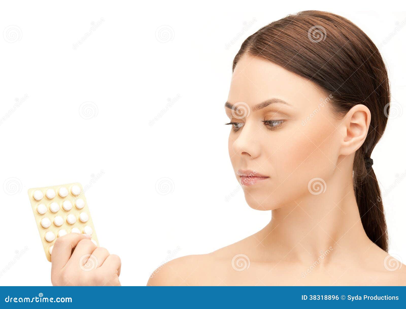 Young woman with pills stock photo. Image of contraception - 38318896