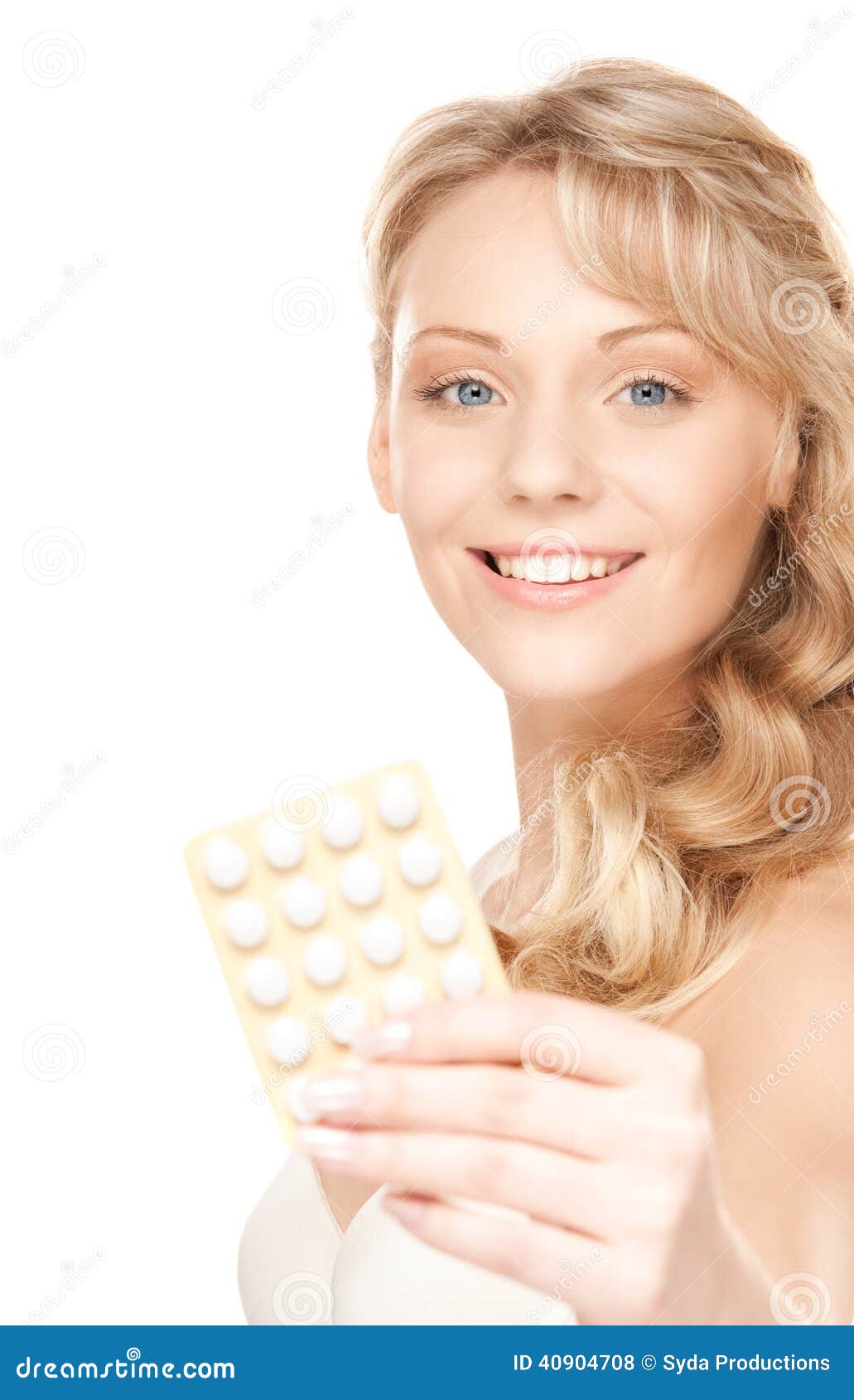Young woman with pills stock photo. Image of attractive - 40904708