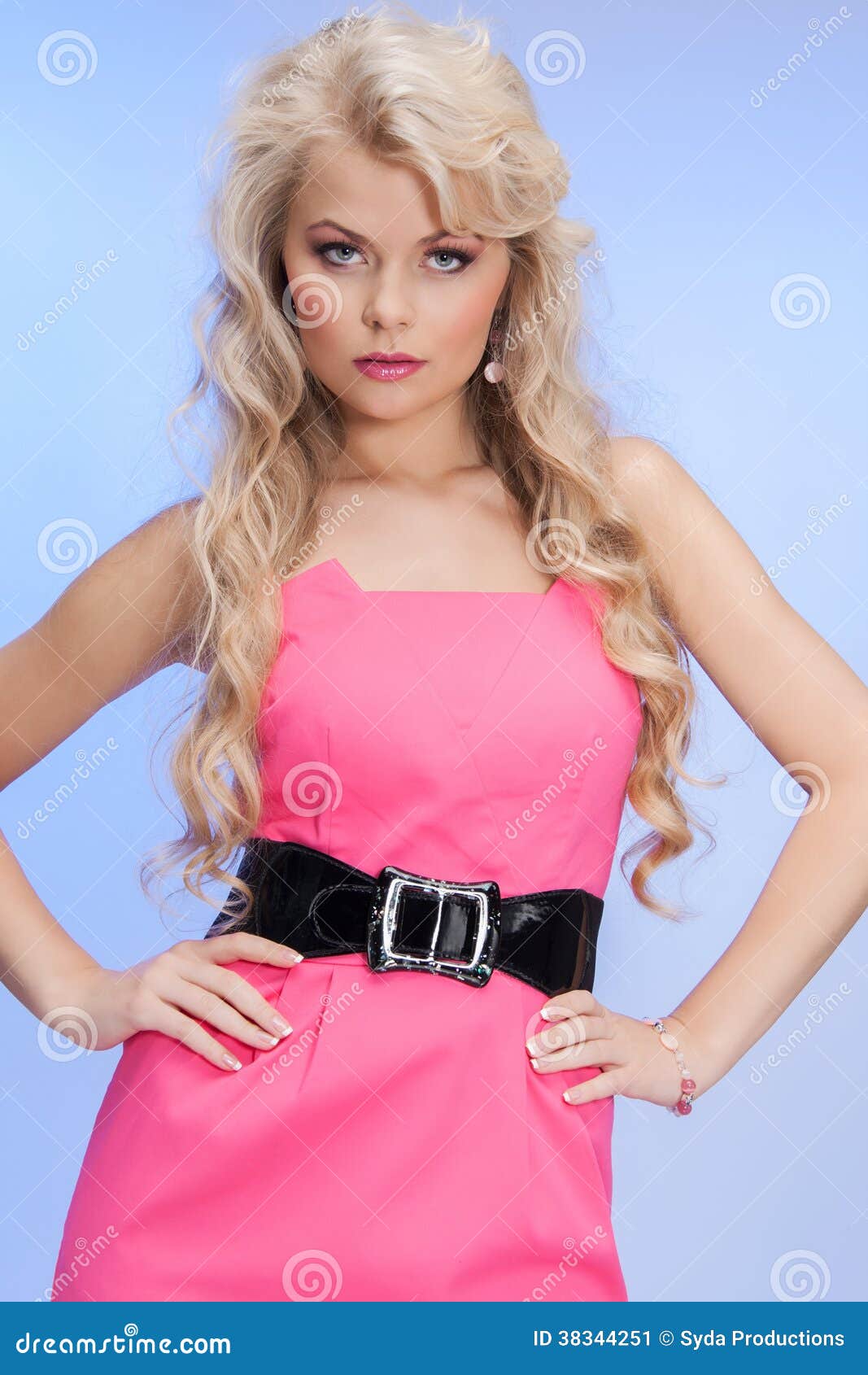 Young woman in pink dress stock image. Image of fashionable - 38344251