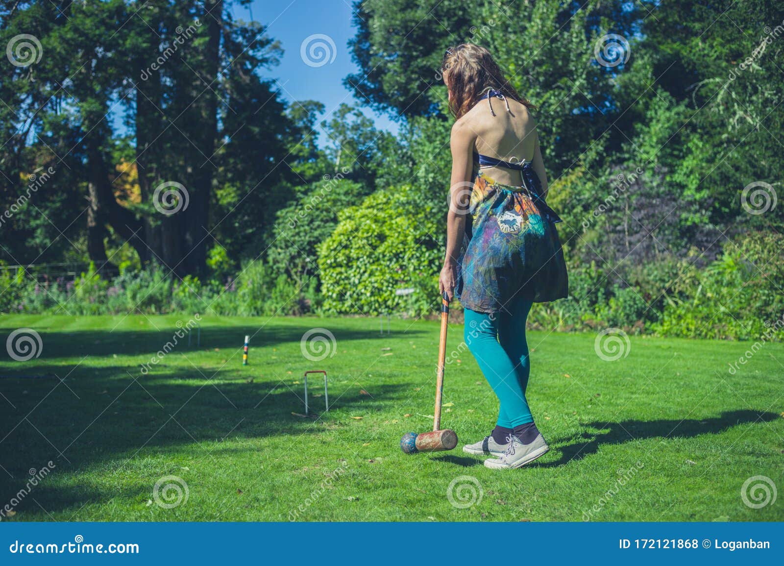 Young Woman Playing Croquet Stock Photo - Image of game, sport: 172121868