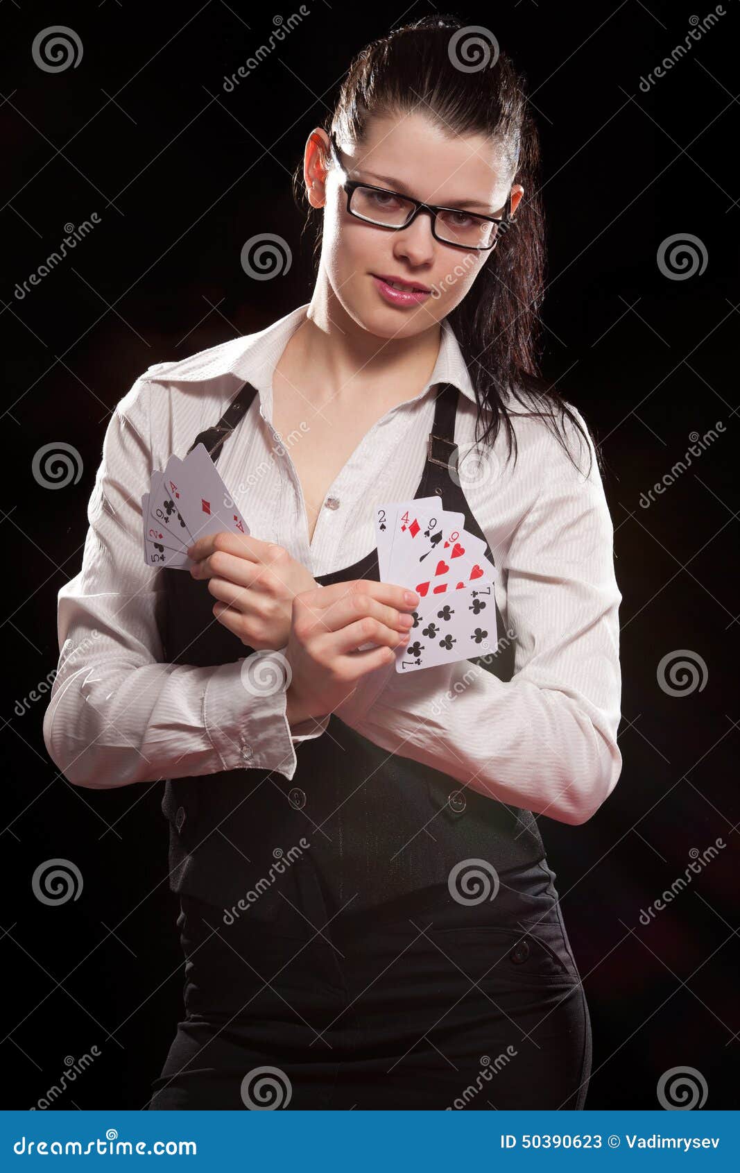 Young Woman Playing in the Gambling Stock Image - Image of club, girl ...
