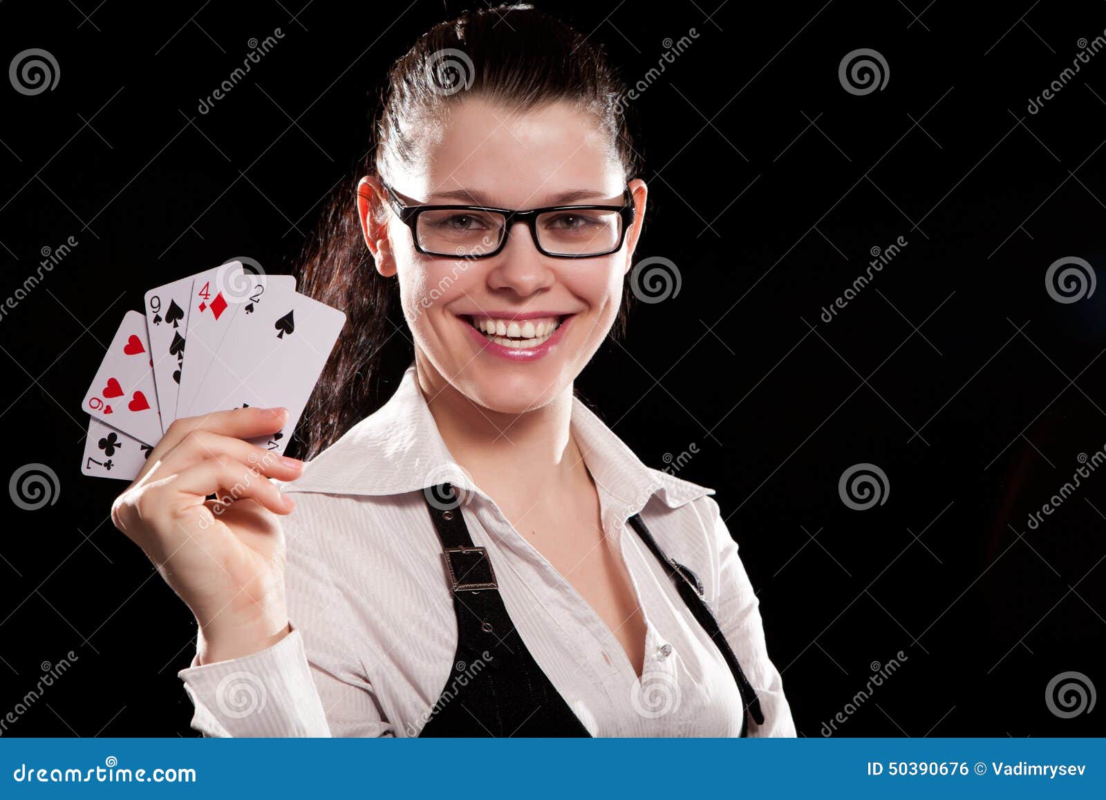 Young Woman Playing in the Gambling Stock Photo - Image of luck ...