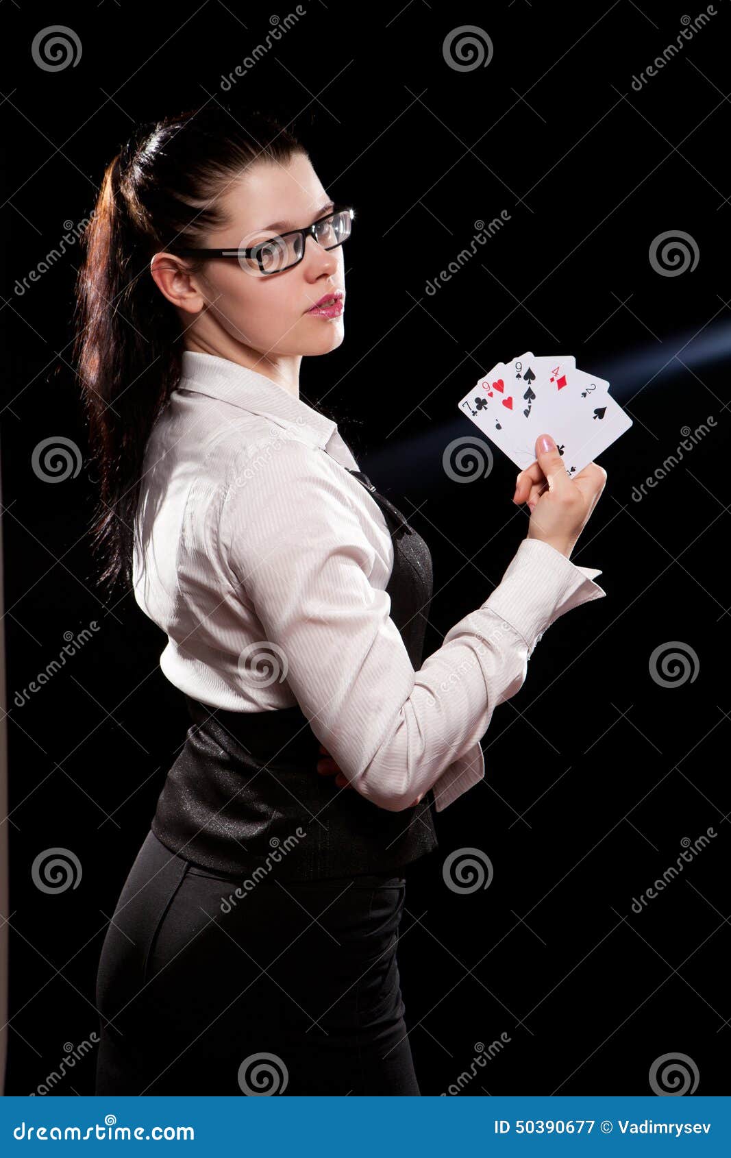 Young Woman Playing in the Gambling Stock Image - Image of game, craps ...