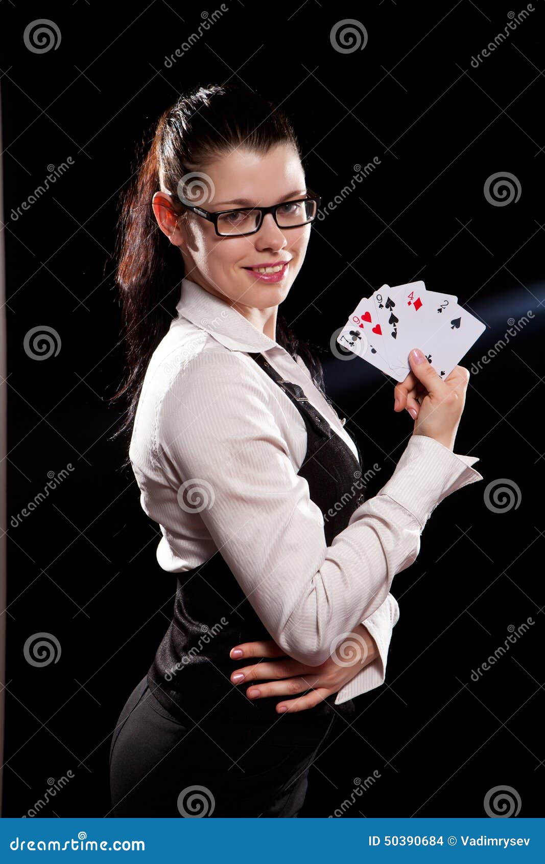 Young Woman Playing in the Gambling Stock Photo - Image of craps, card ...