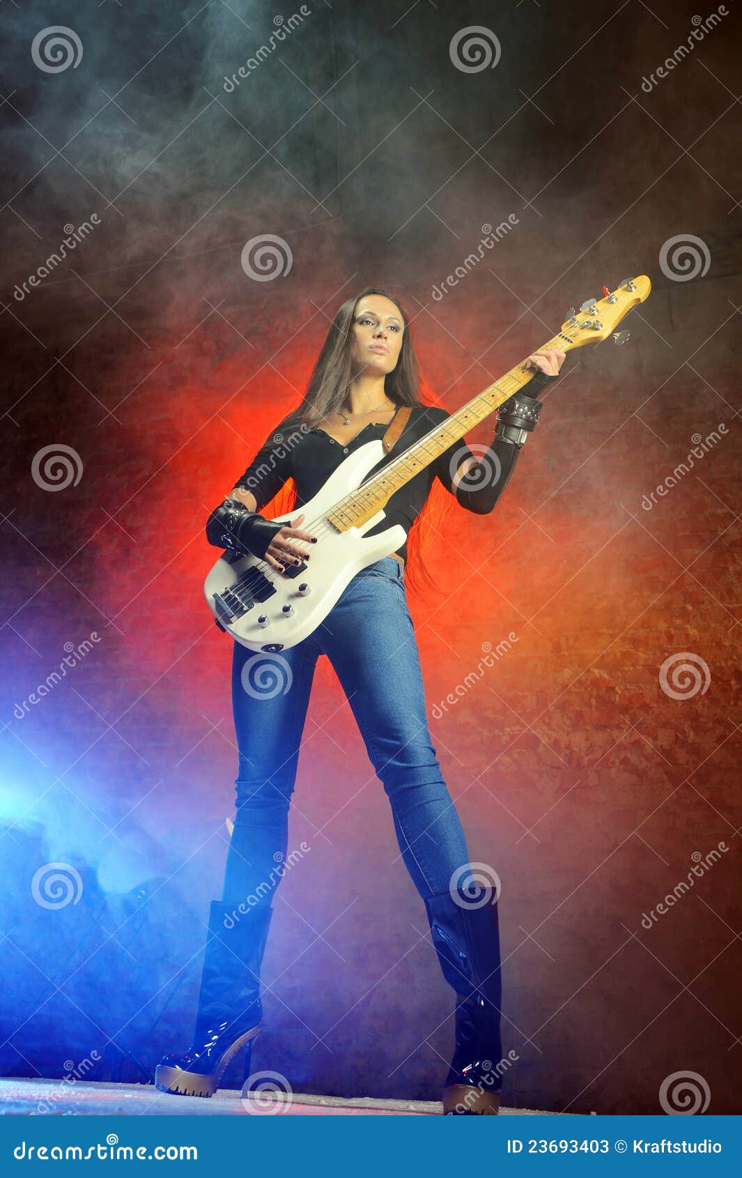 Young Woman Playing the Guitar Stock Image - Image of young, sound ...