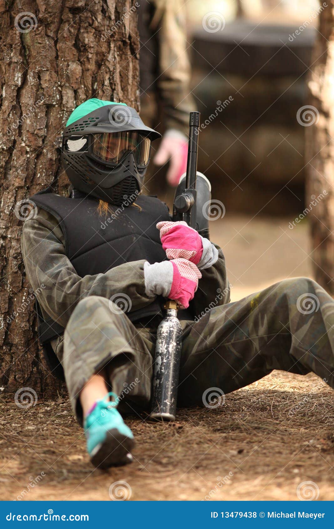 Young Woman Playing Paintball Stock Photo - Image of killer, partisan ...
