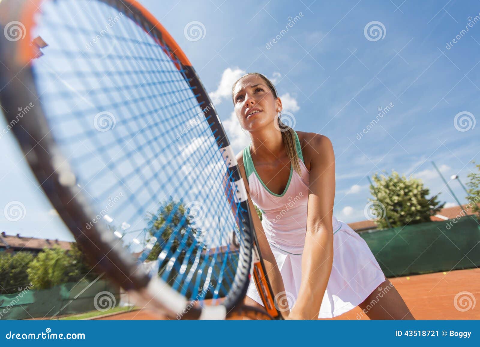 Young woman playing tennis stock image. Image of exercise - 43518721