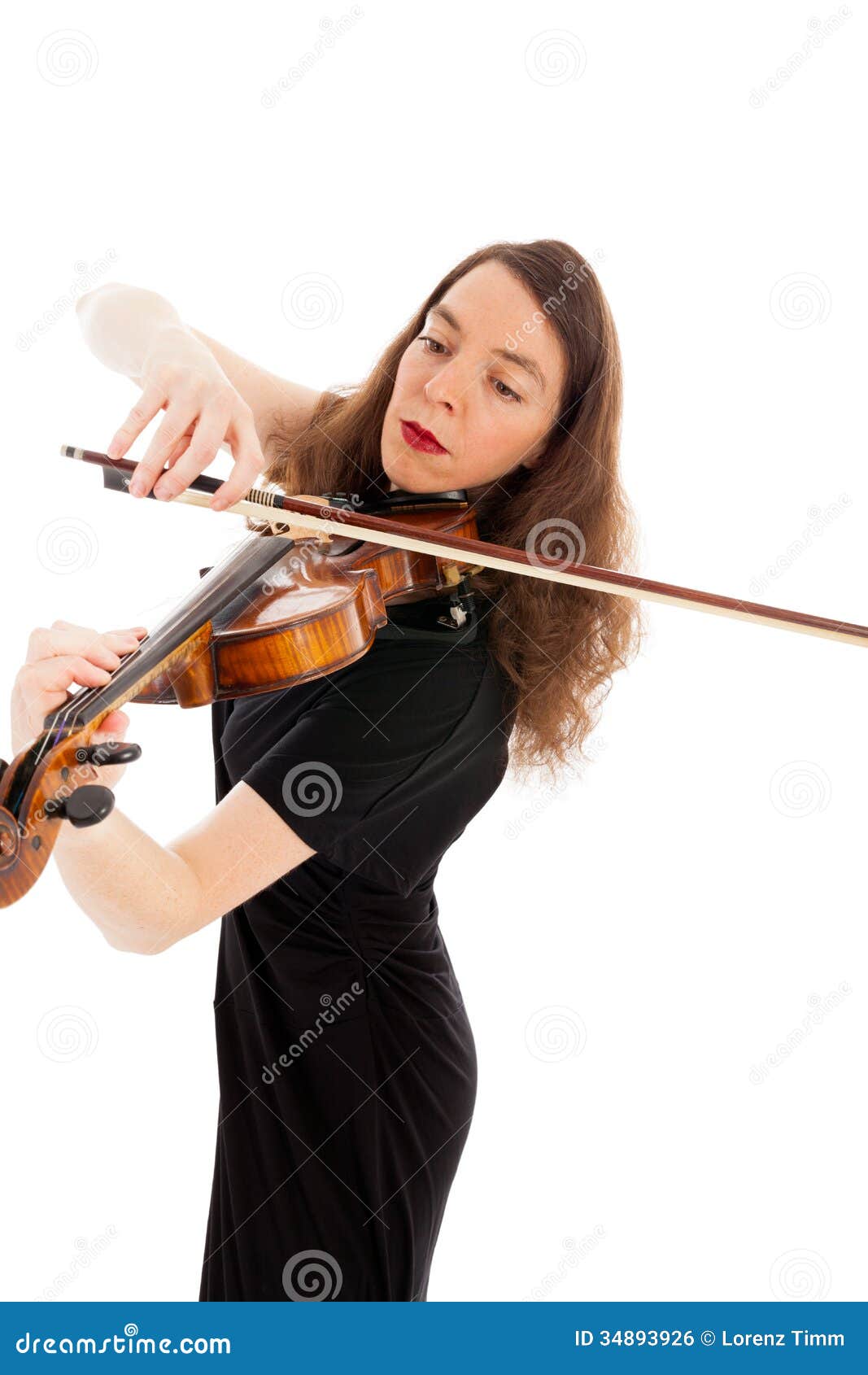 The Young Woman is Playing the Violin Stock Photo - Image of pick ...