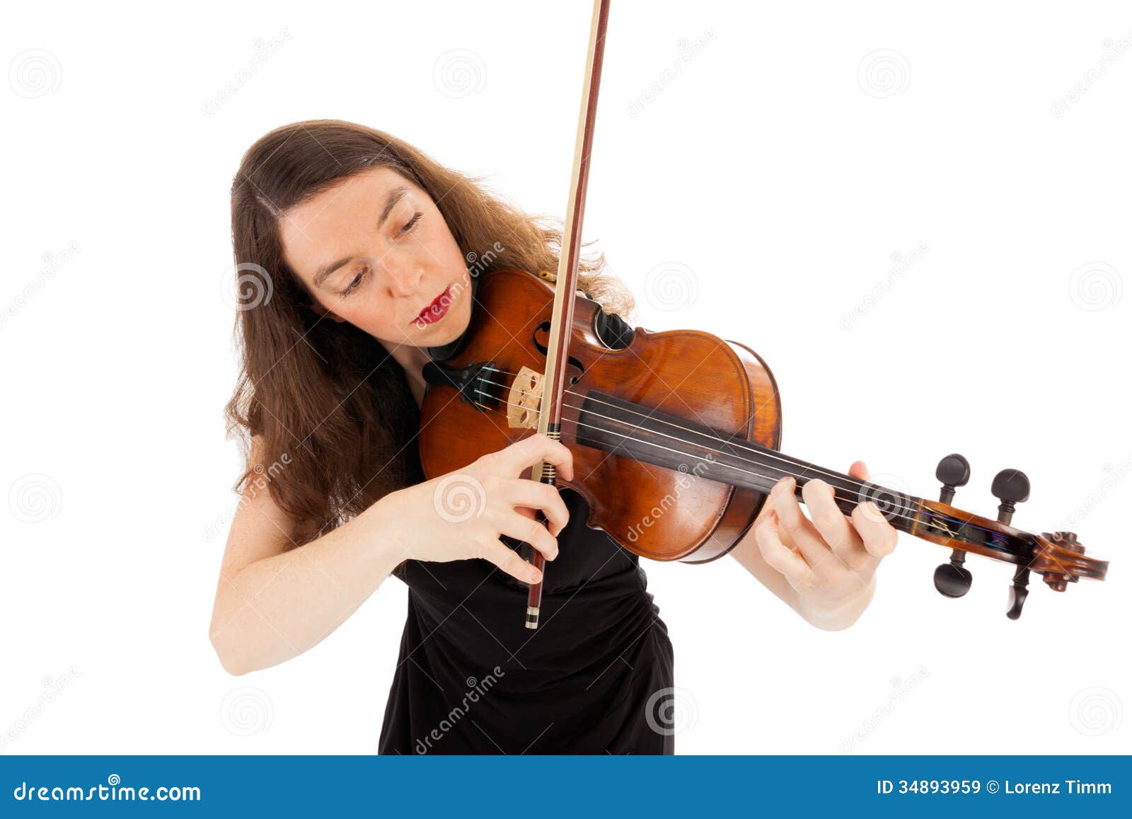 The Young Woman is Playing the Violin Stock Image - Image of opponent ...