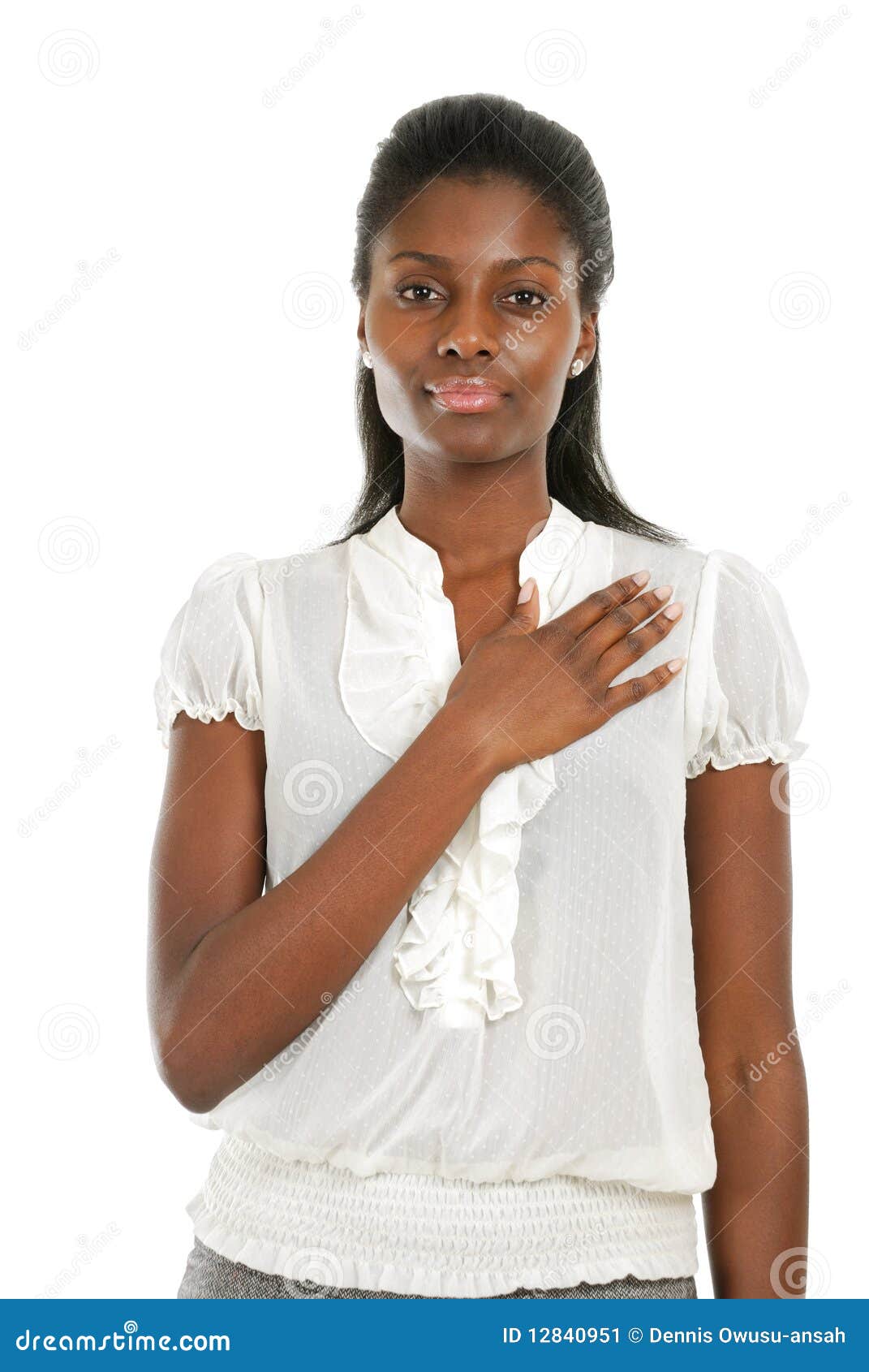 Young woman pledging stock image. Image of pledge, ethnic - 12840951