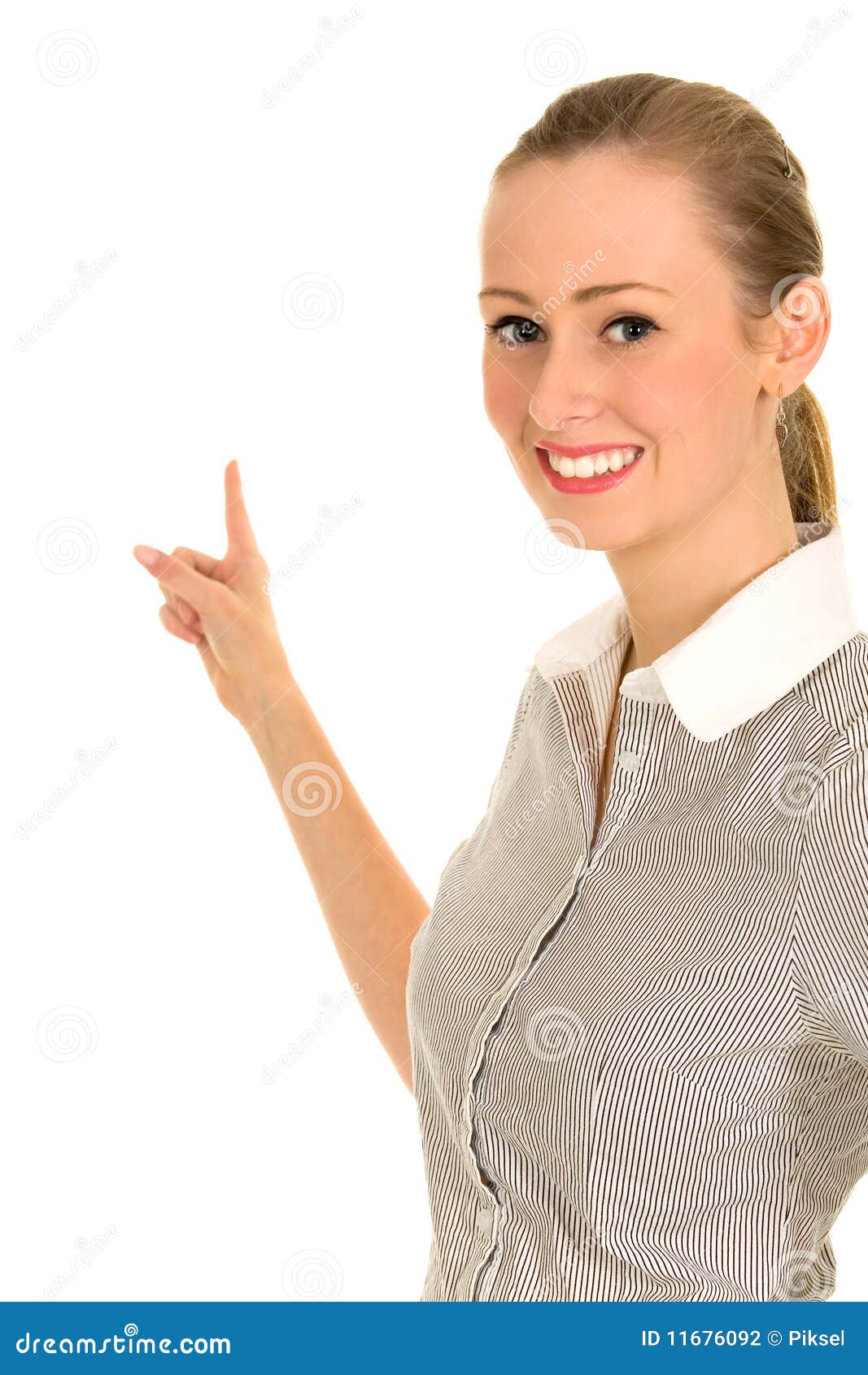 Young woman pointing stock photo. Image of hand, caucasian - 11676092
