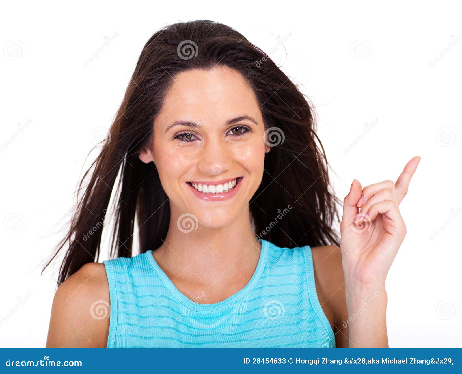 Young woman pointing stock image. Image of joyful, caucasian - 28454633